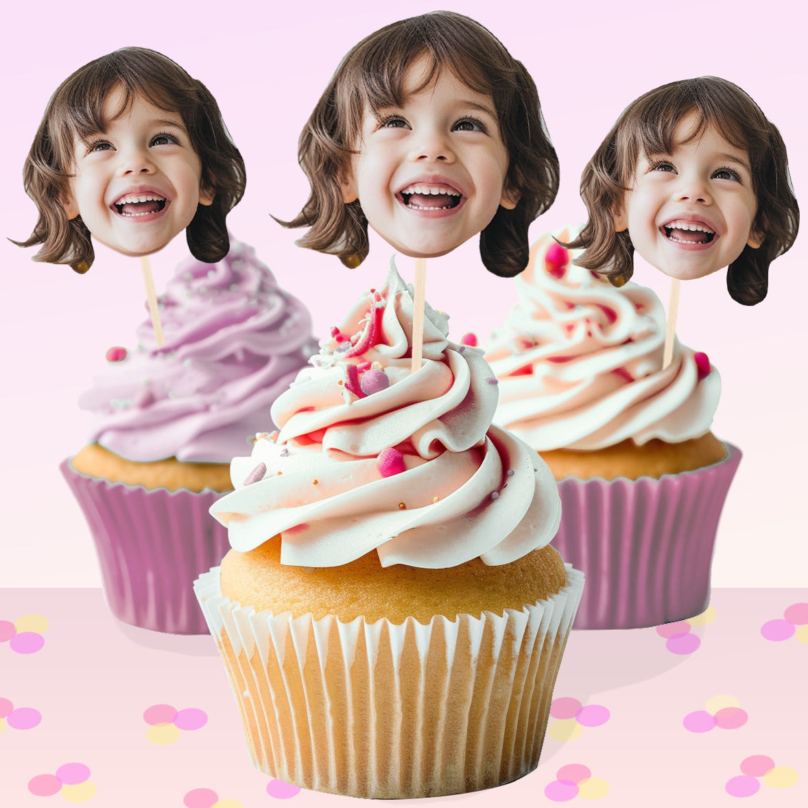 Personalised Face Cake Toppers - Custom Party Decorations