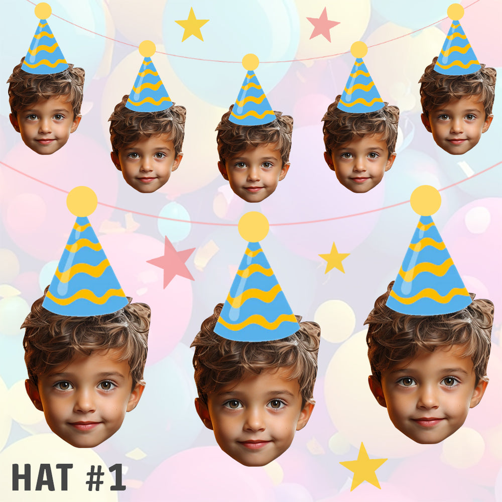 Personalised Party Hat Banner - Custom Party Decorations