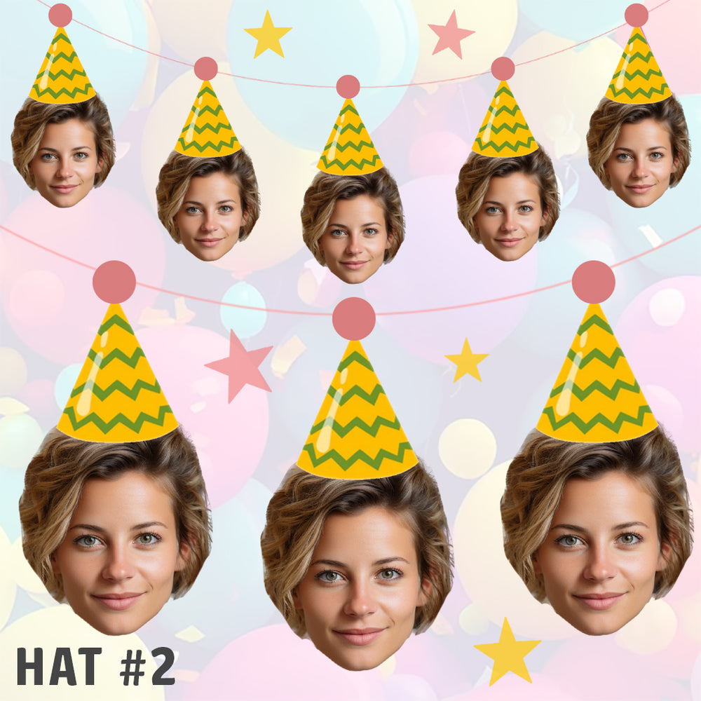 Personalised Party Hat Banner - Custom Party Decorations