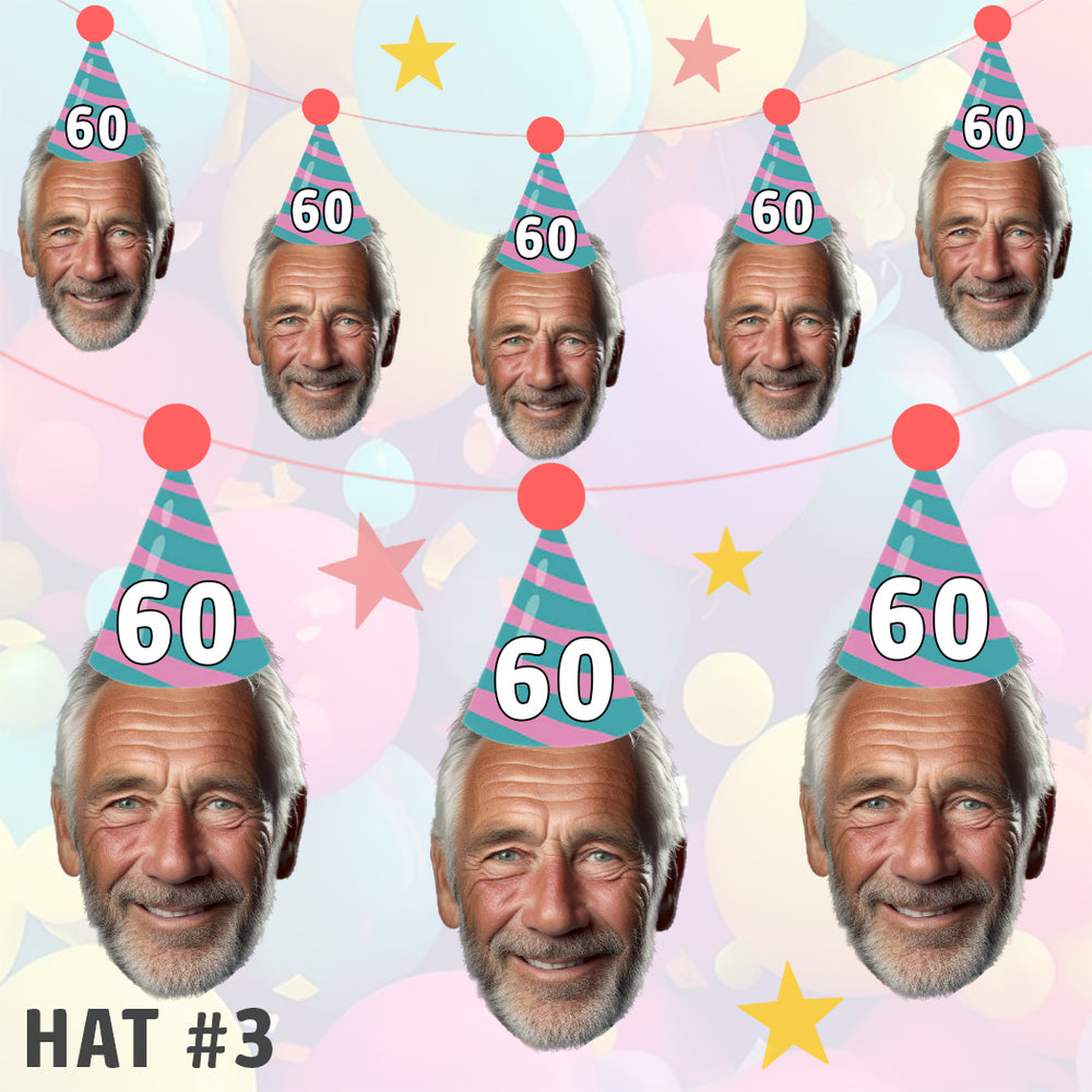 Personalised Party Hat Banner - Custom Party Decorations