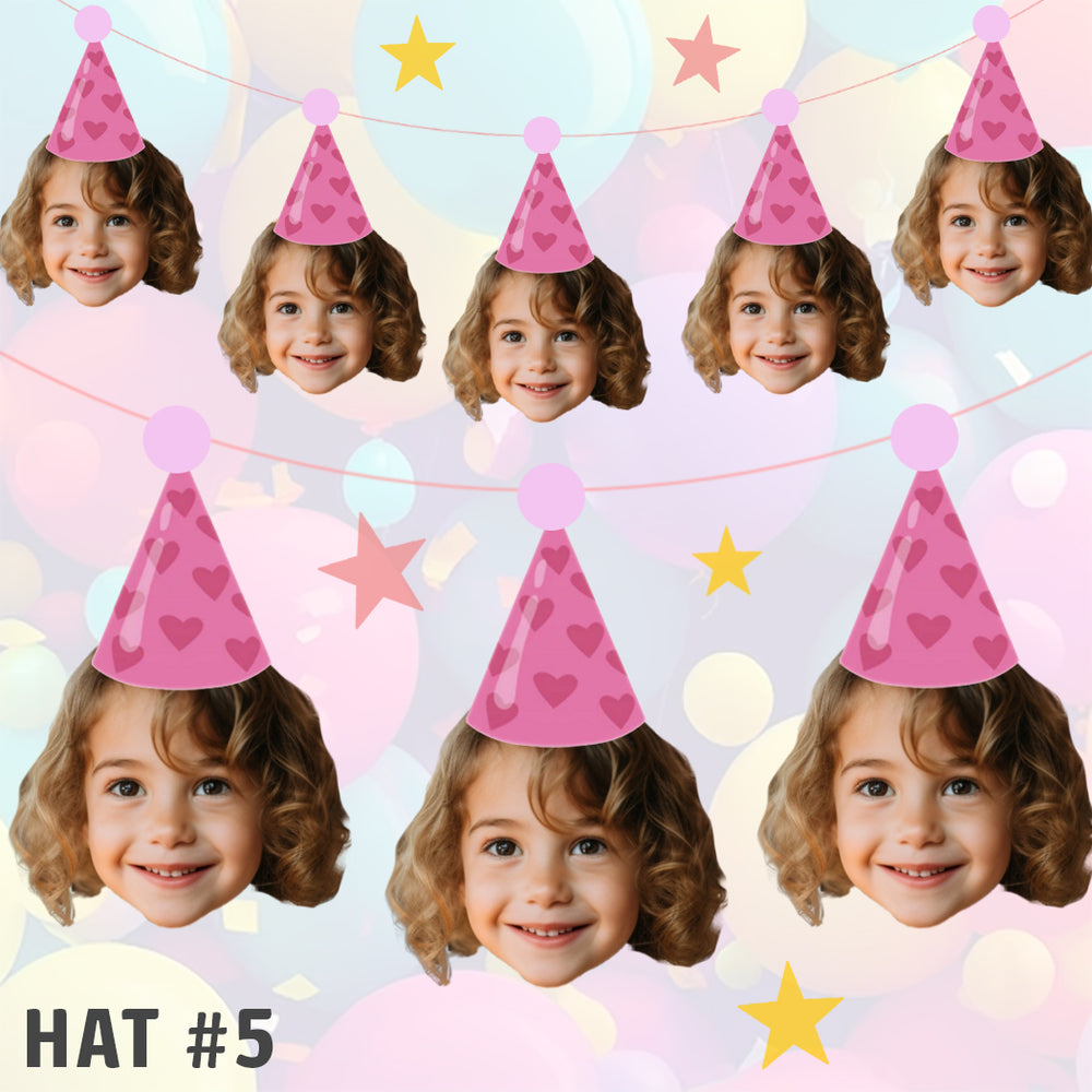 Personalised Party Hat Banner - Custom Party Decorations