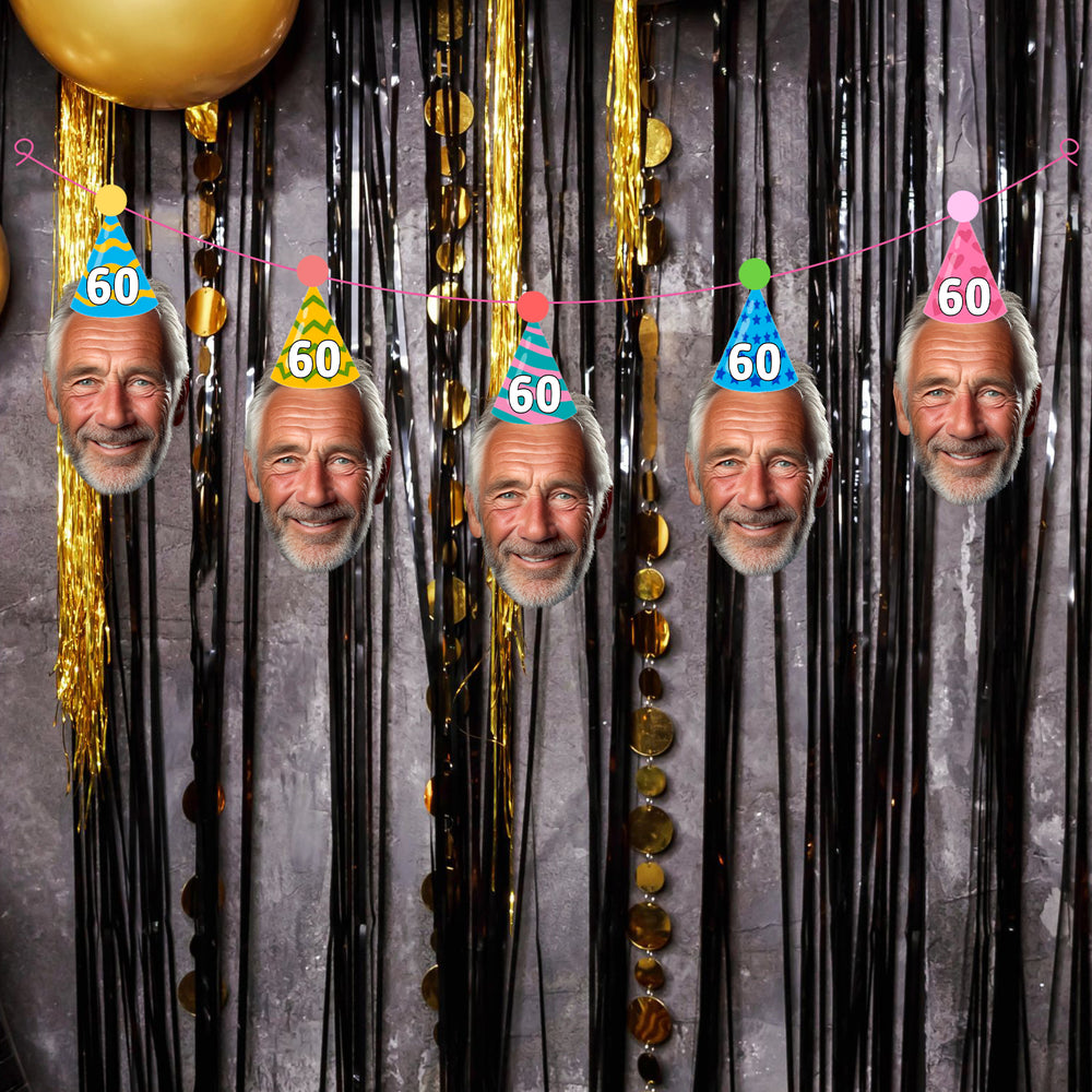 Personalised Party Hat Banner - Custom Party Decorations